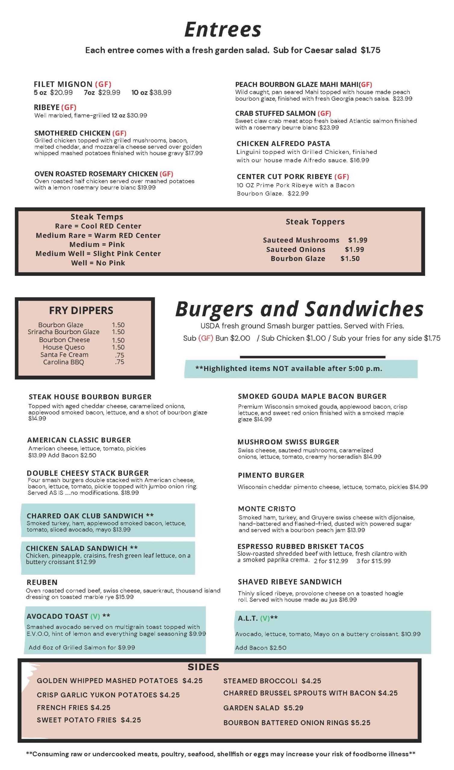 American Food in Somerset, KY | Charred Oak Grill